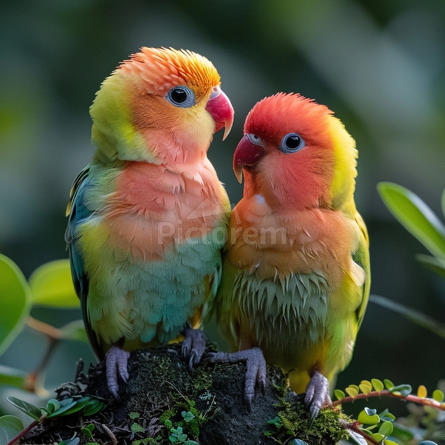 Caring Lovebird by rizu_designs Wall Art
