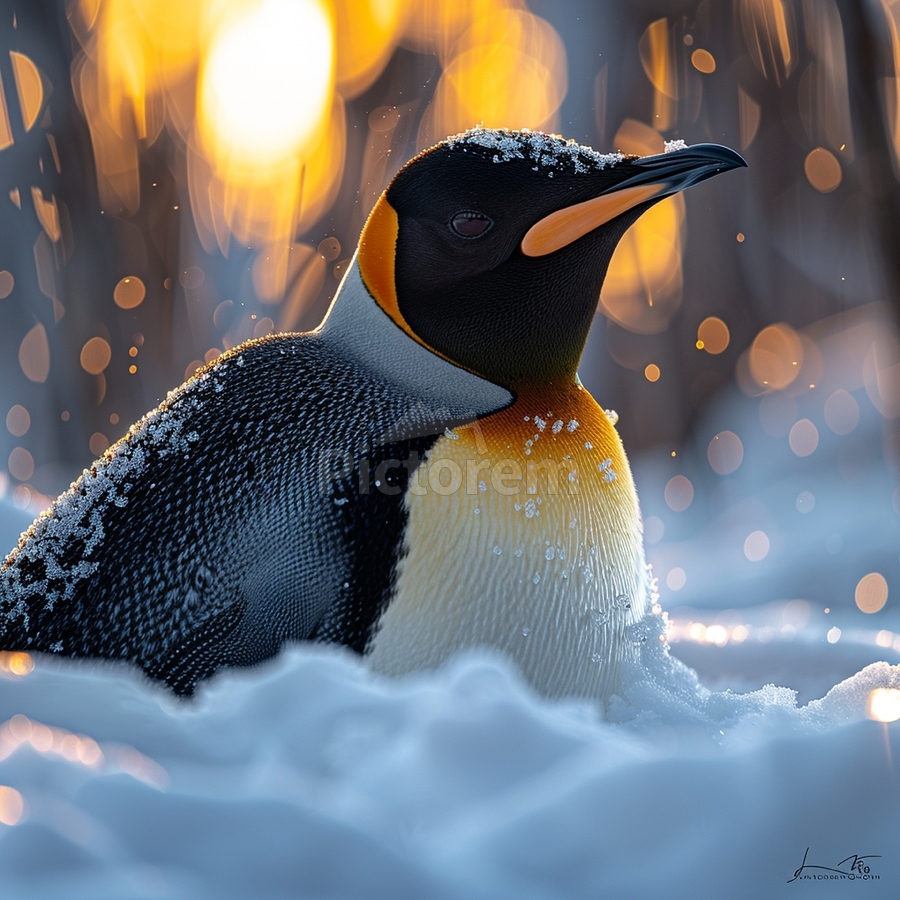 Fluffy Penguin by rizu_designs Wall Art