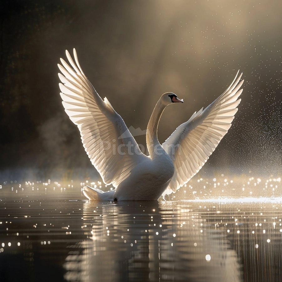 Radiant Swan by rizu_designs Wall Art
