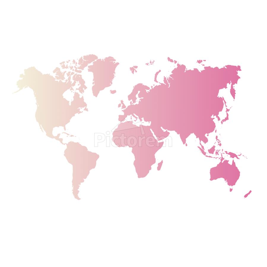 GRADIENT WORLD MAP by rizu_designs Wall Art