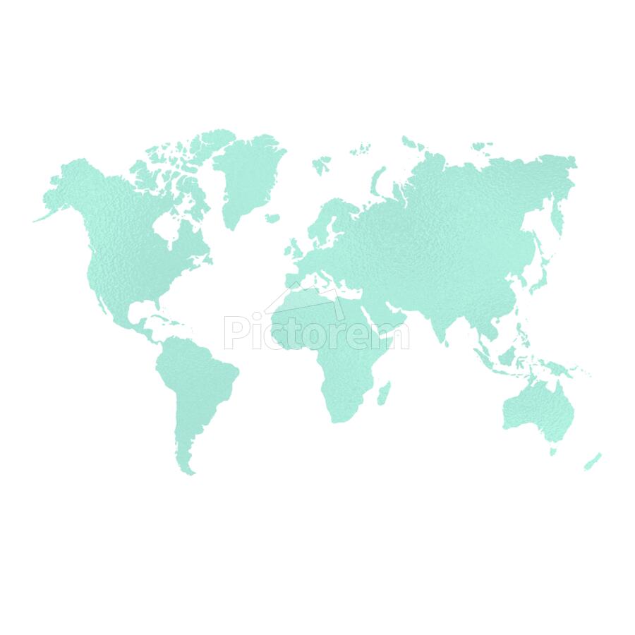 TURQUOISE SHADE WORLD MAP by rizu_designs Wall Art