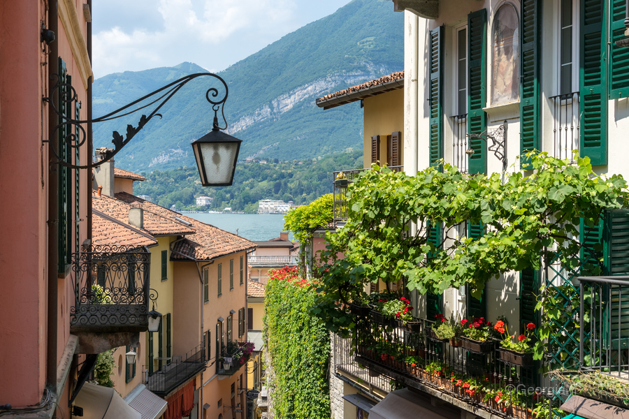 Bellagio the Pearl of Lake Como - Looking Down the Charming Salita ...