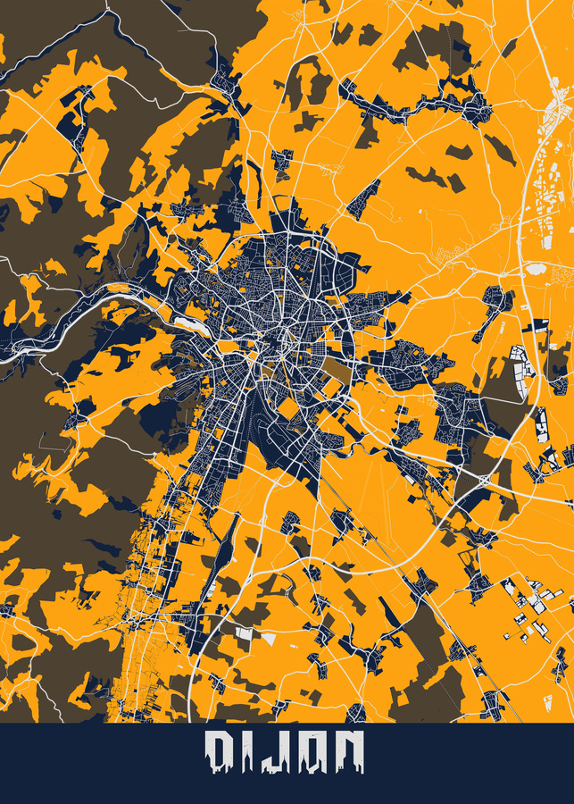 Dijon City Map by Mccyle Khan Wall Art