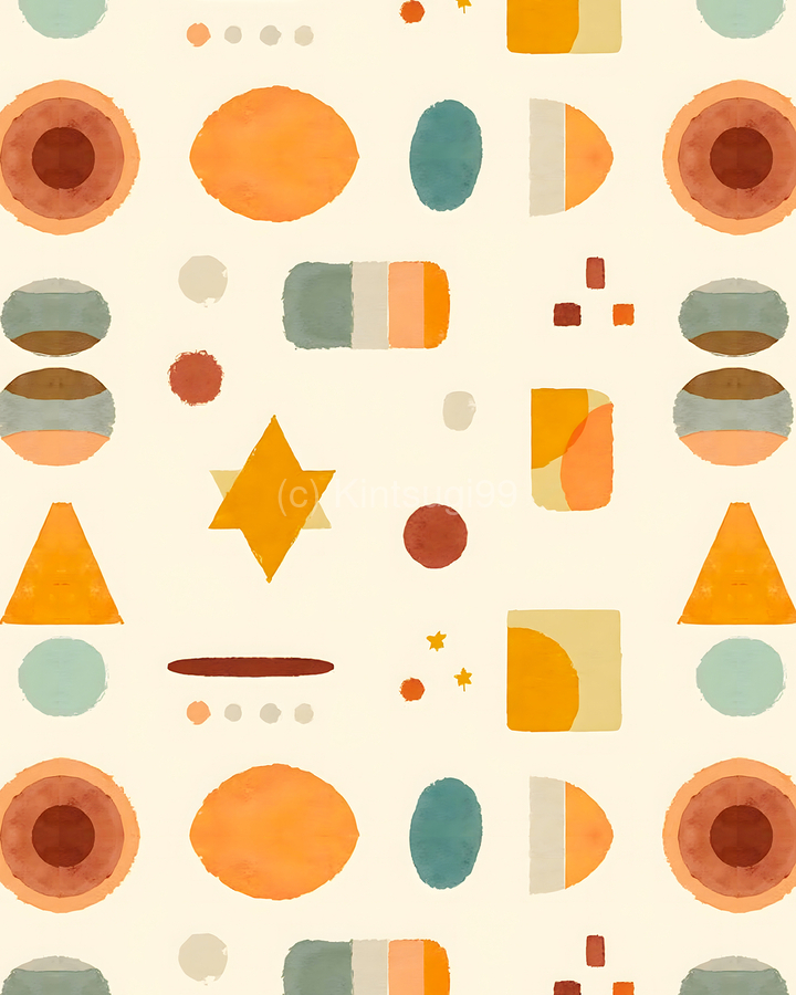 Pastel Minimalist Watercolor Shapes by Kintsugi99 Wall Art