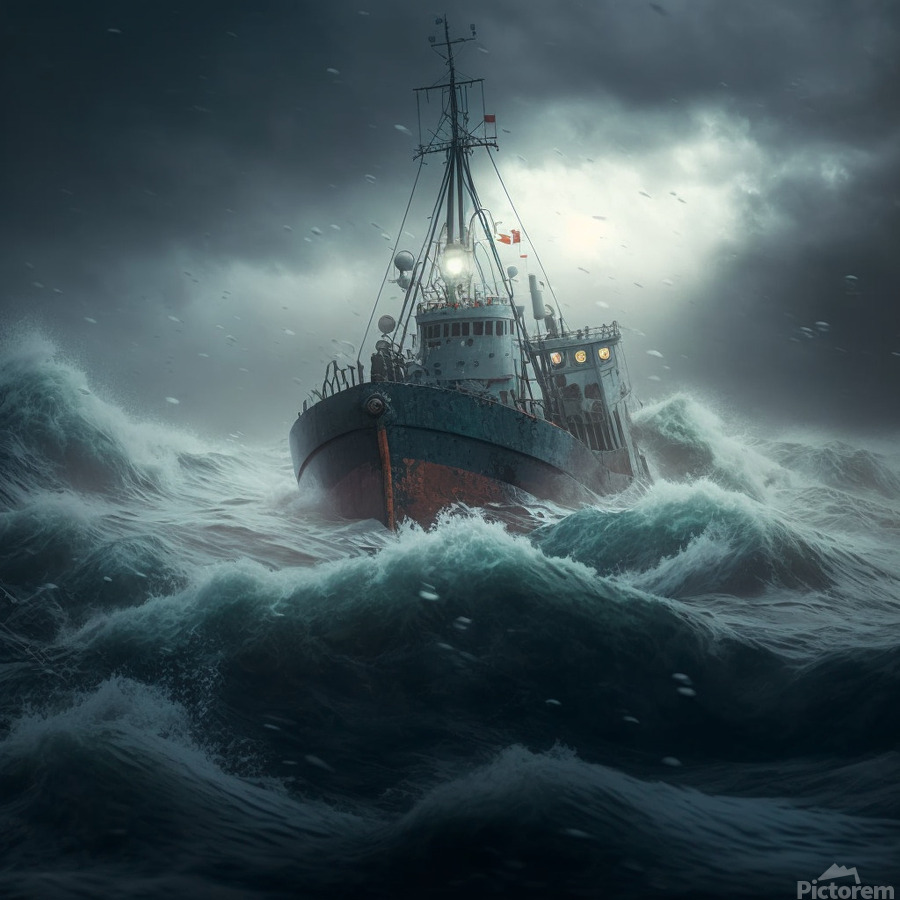 sinking ship artwork