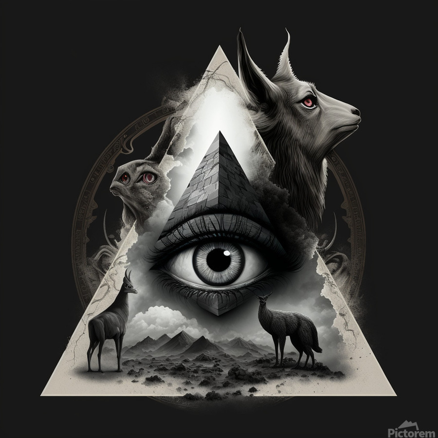 Matrix and triangle with an eye by AZO Wall Art