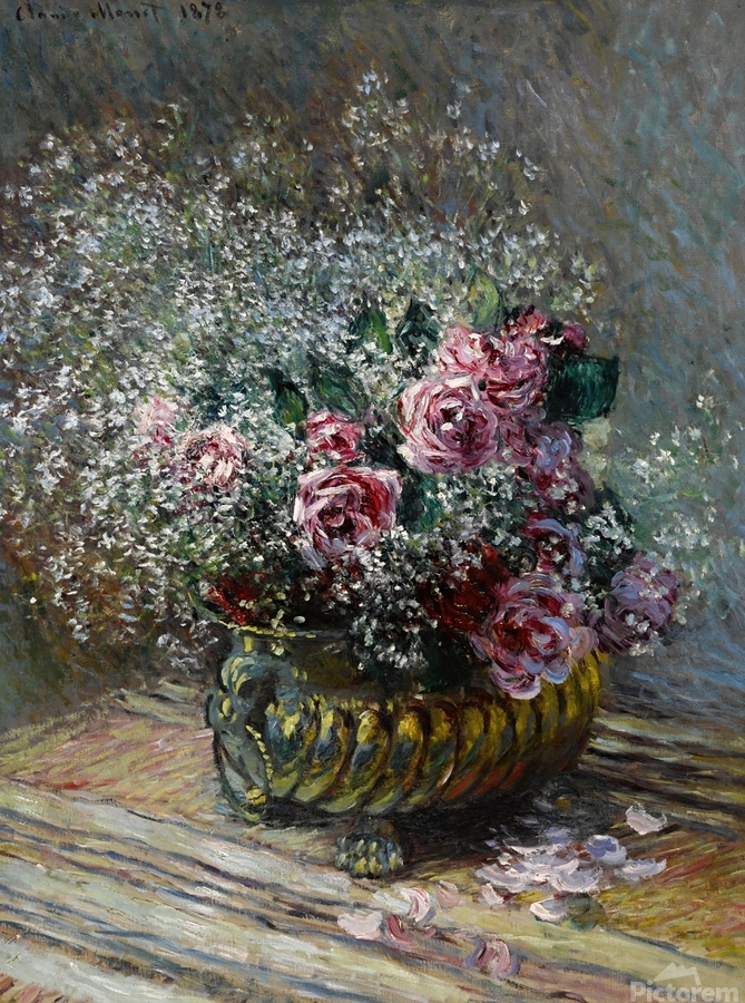 Fleurs dans un pot [Roses et brouillard] [1878] by Claude Monet [1840 ...