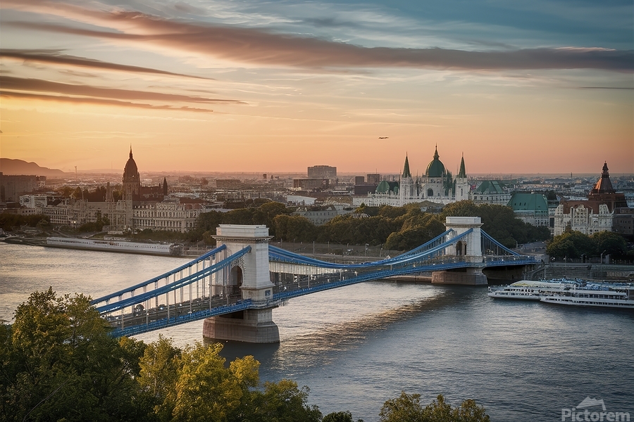 Golden sunset sky with sunrays by Lupu Andrei Wall Art