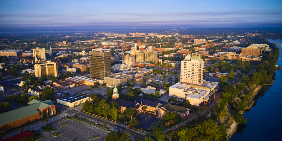 Downtown Augusta GA Aerial View DJI 0472 by Sanjeev Singhal Wall Art