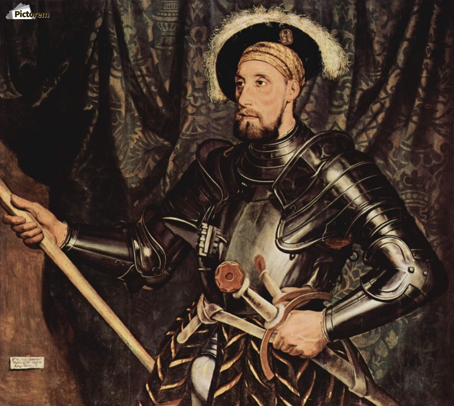 Portrait of a knight and his sword by Hans Holbein Wall Art