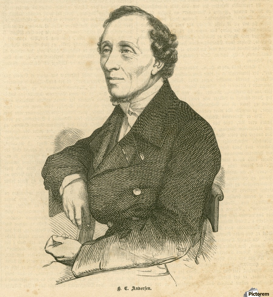 Hans Christian Andersen portrait by Henrik Olrik Wall Art