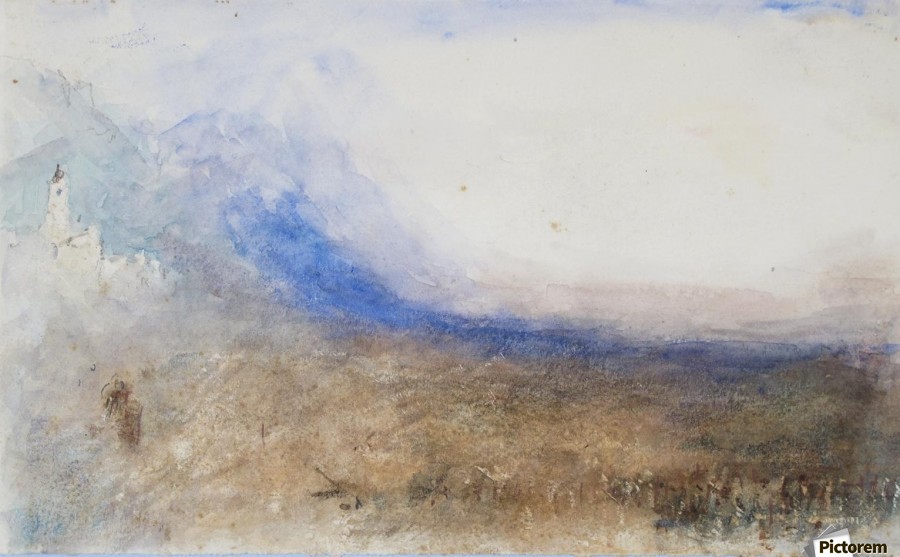 Cap Martin - Landscape with a castle by Hercules Brabazon Brabazon Wall Art