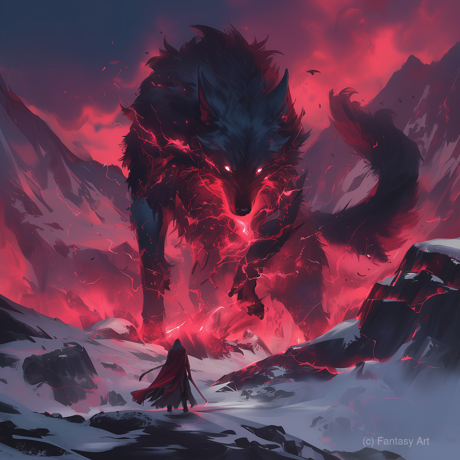 Fenrir Wolf by Fantasy Art Wall Art