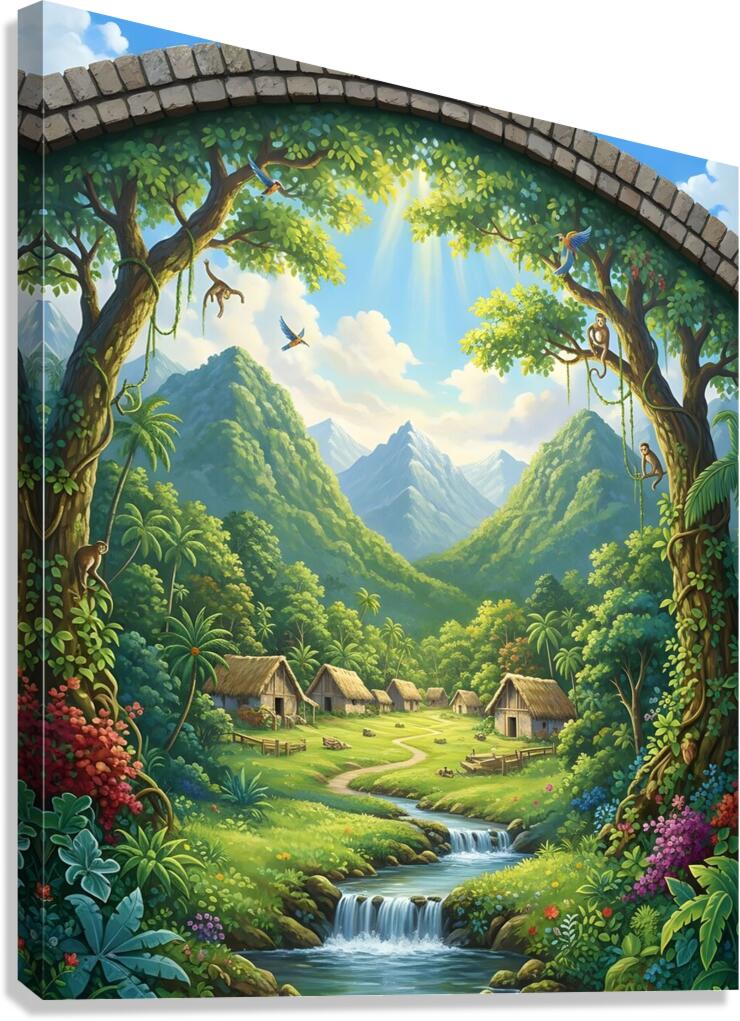 Enchanted Forest Village Gateway by HJKDESIGNER Wall Art