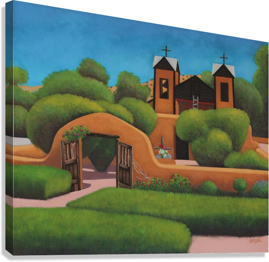 El Santuario de Chimayo by Gayle Faucette Wisbon Wall Art