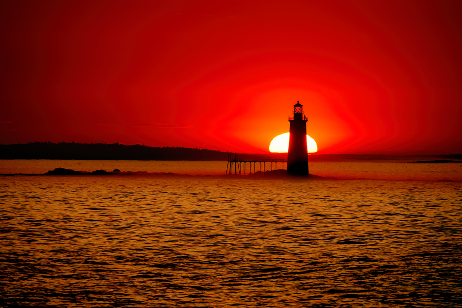 Sunrise at Ram Island Ledge by Rick Berk Wall Art