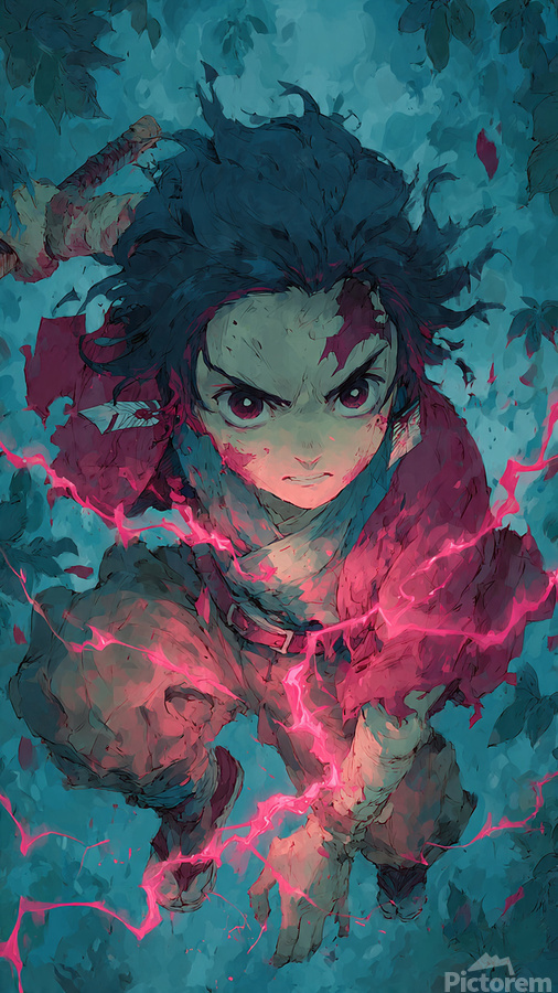 create an original demon slayer inspired characte by Toufik Kenit Wall Art
