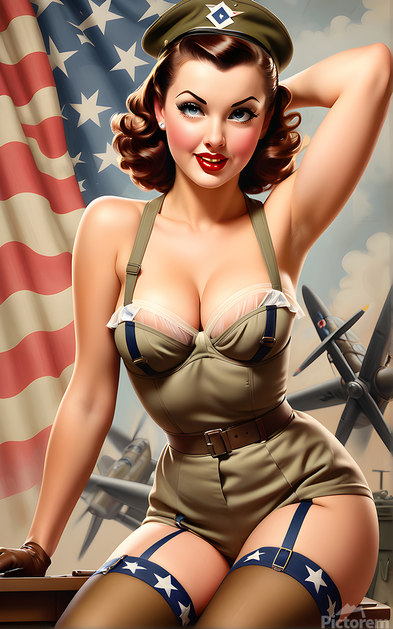 WWII era pin-up art by Sen Tinel Wall Art