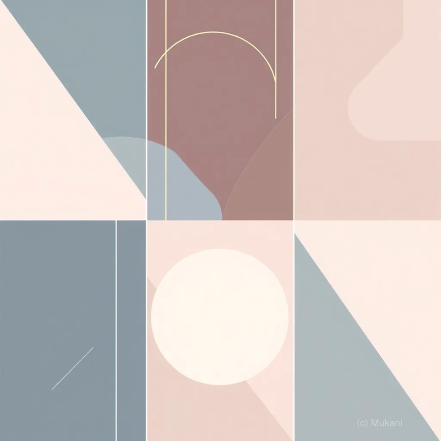 Geometric Serenity: Minimalist Composition by Mukani Wall Art