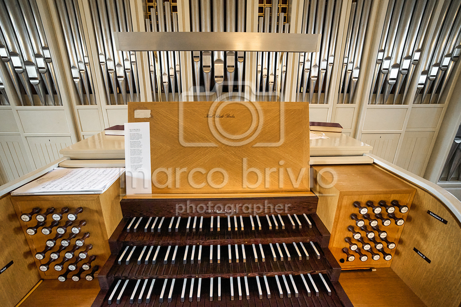 The pipe organ of the Reykjavik Cathedral. Iceland by Marco Brivio Wall Art
