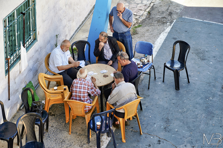 Jerusalem Israel. Elderly people playing cards by Marco Brivio Wall Art
