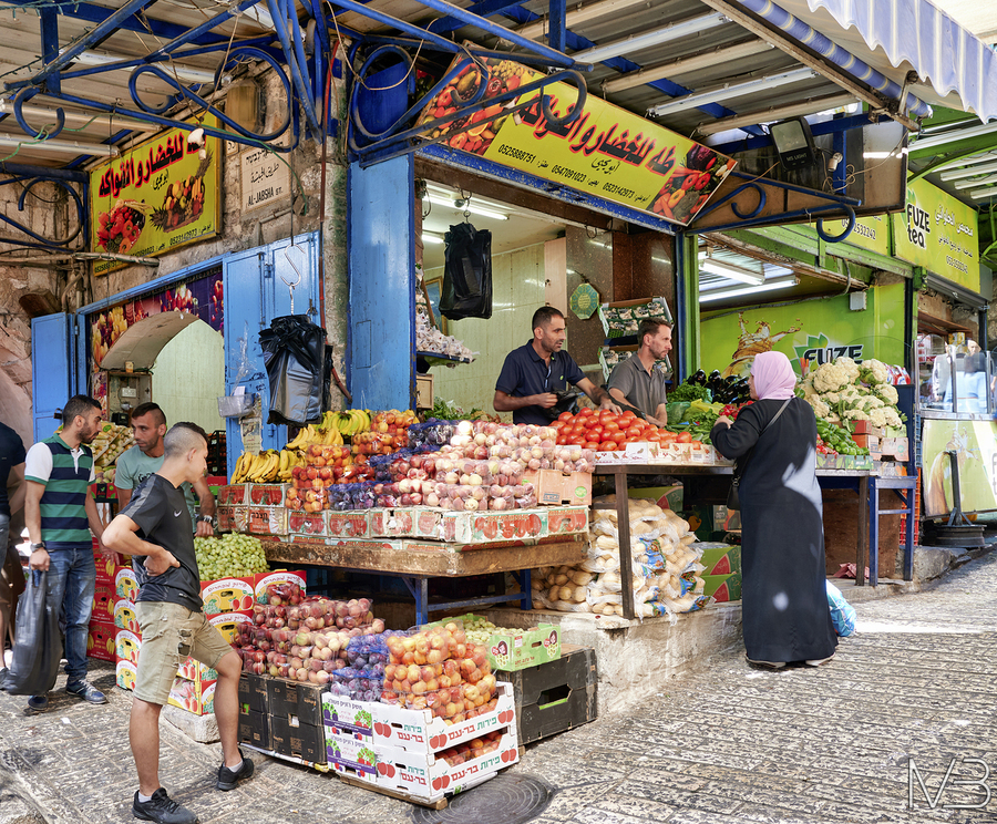 Jerusalem Israel. The busy streets of the old city by Marco Brivio Wall Art