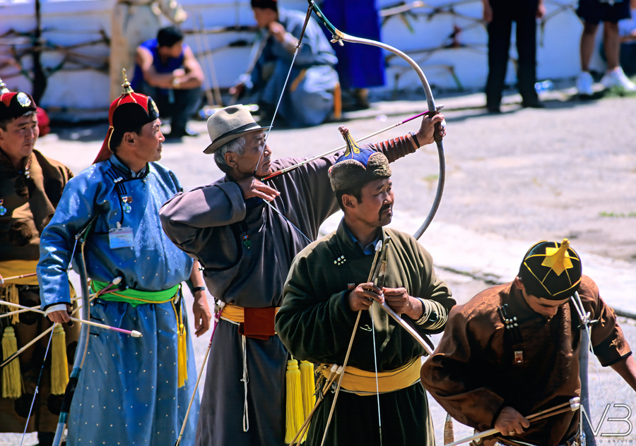 Ulaanbaatar stadium Mongolia. Naadam is a traditional type of festival in Mongolia. Archery ...