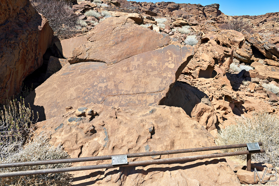 Namibia. Prehistoric rock engravings in Twyfelfontein archaeological ...