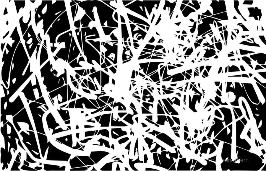 scribbless purely black and white by Sean Ahern Wall Art