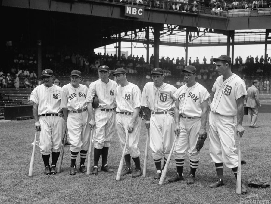 1937 ALL STAR GAME Photo of Lou Gehrig Joe Cronin Bill Dickey Joe ...