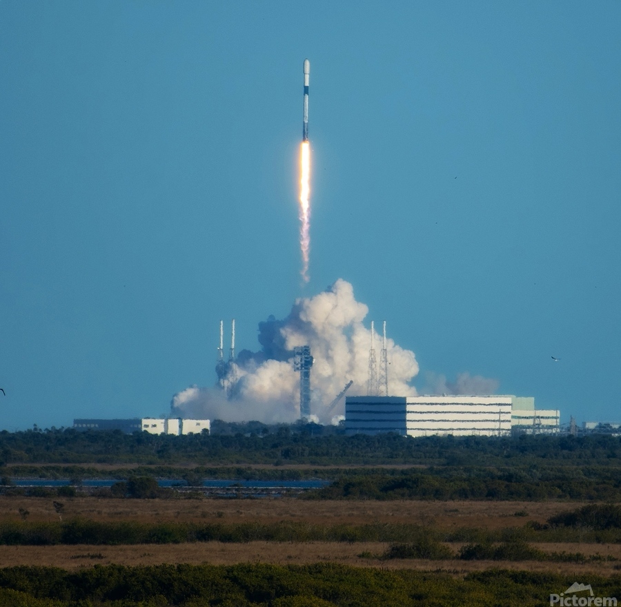 SPACEX Falcon 9 Rocket Launch by Jerrid Lavoie Wall Art