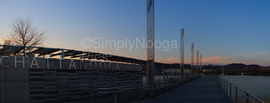 Chattanooga Pier Sign Panorama by SimplyNoogaPics Wall Art