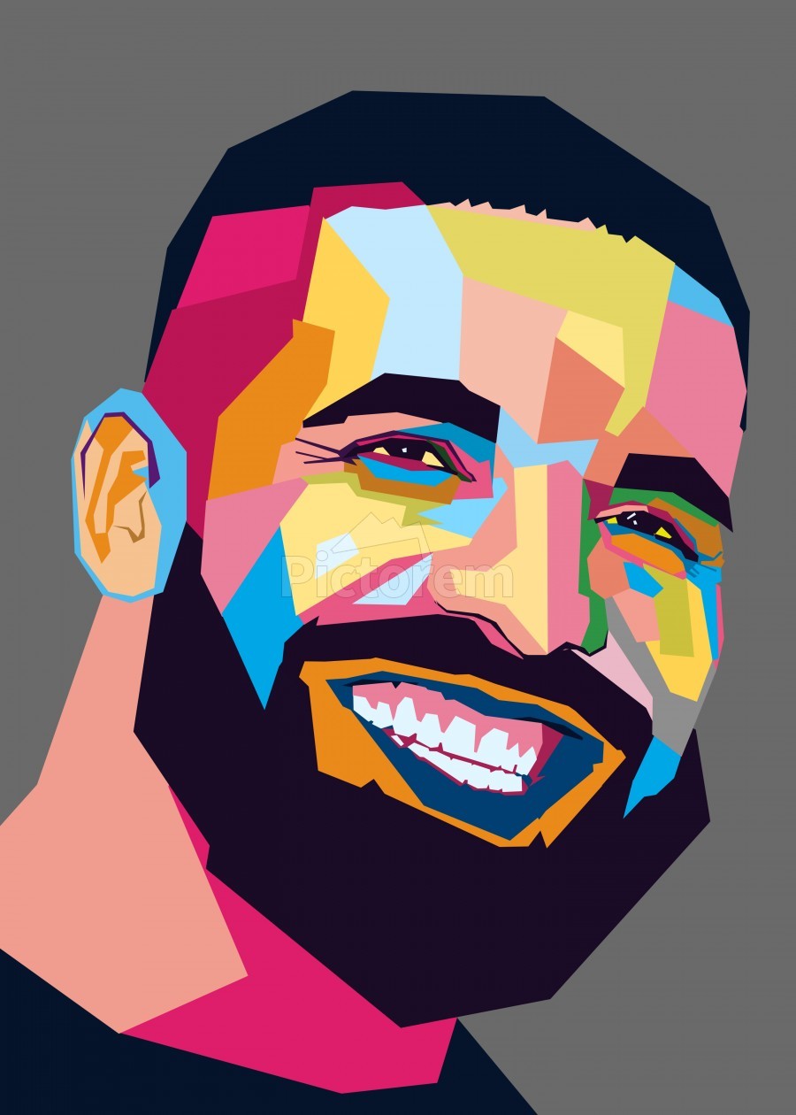 DRAKE POP ART WPAP STYLE by RANGGA OZI Wall Art