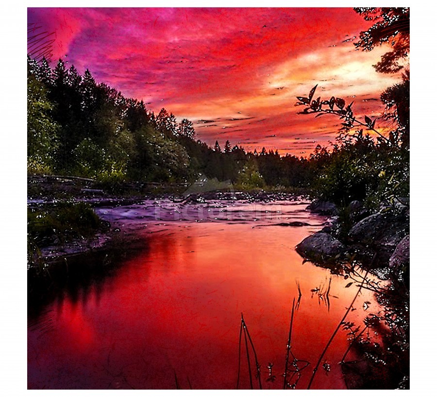 Beautiful Scenery in Color Sketch 1 by RANGGA OZI Wall Art