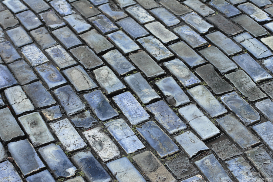 Wet Blue Cobblestone by DW labs Incorporated Wall Art