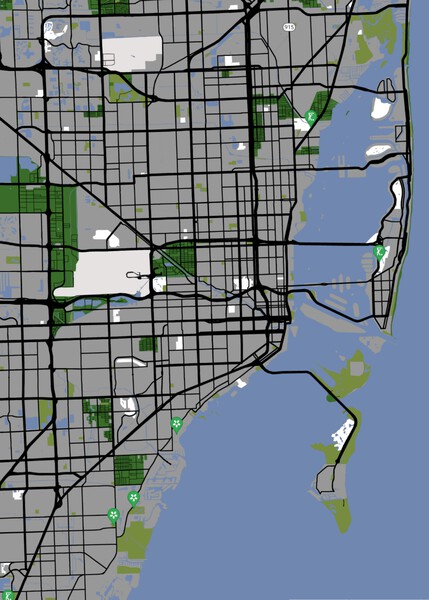 Video Games Miami Map by Maps Print Wall Art