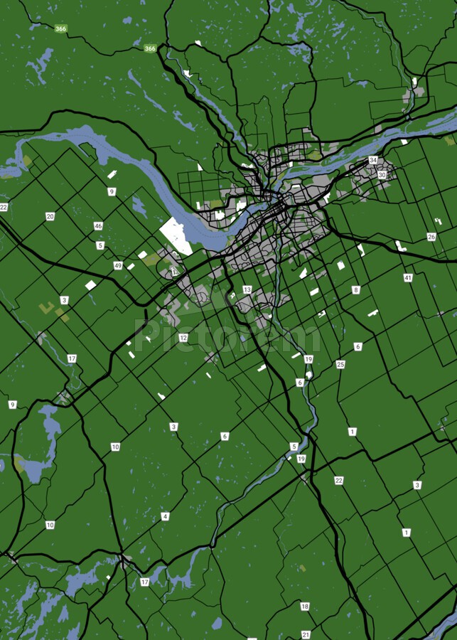 Ottawa Map by Maps Print Wall Art