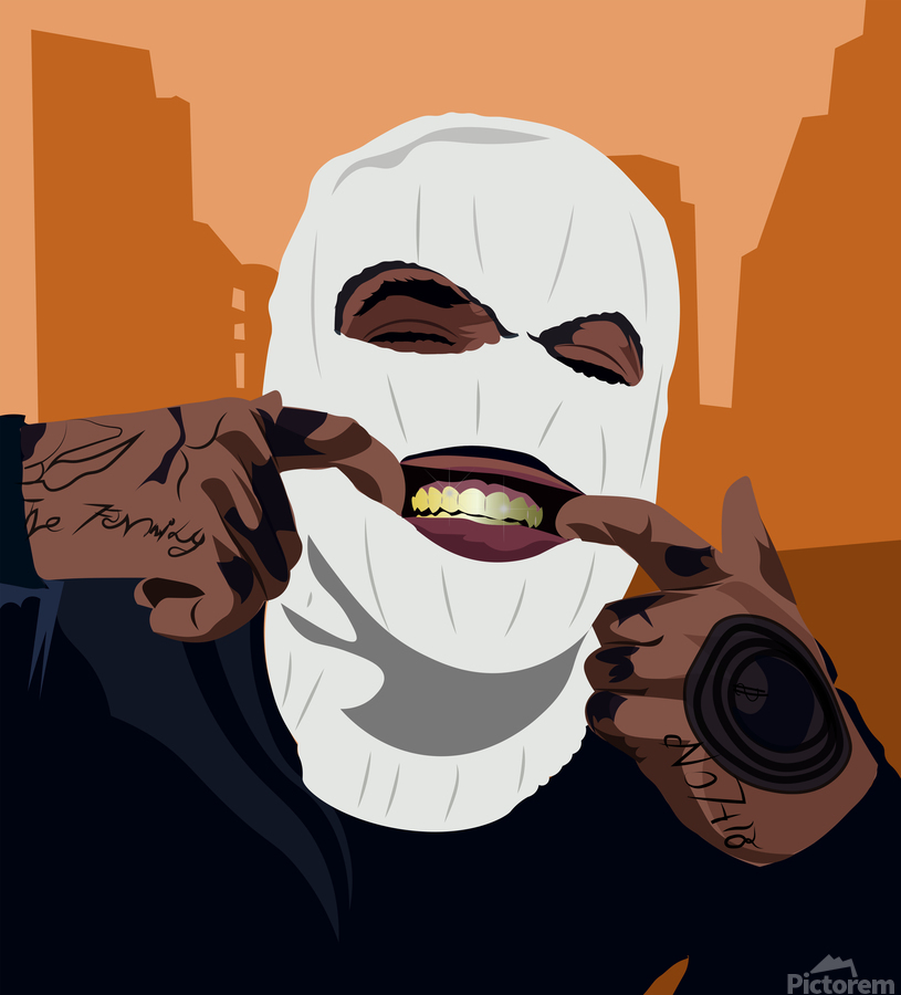 ski mask gangster by Rahulbhagat Wall Art