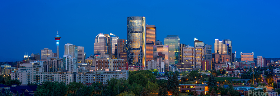 Calgary Lights Skyline by Jim Wiebe Wall Art