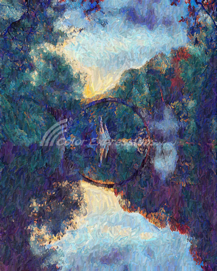 Devils Bridge Sunrise by W J Brown Wall Art