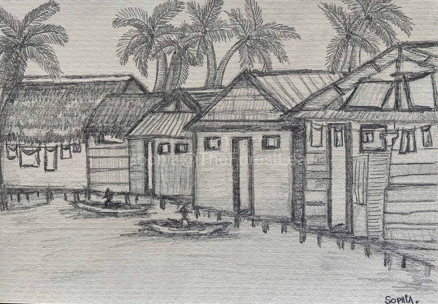 Peruvian Amazon Village by Sophia@TheForestLeaf Wall Art