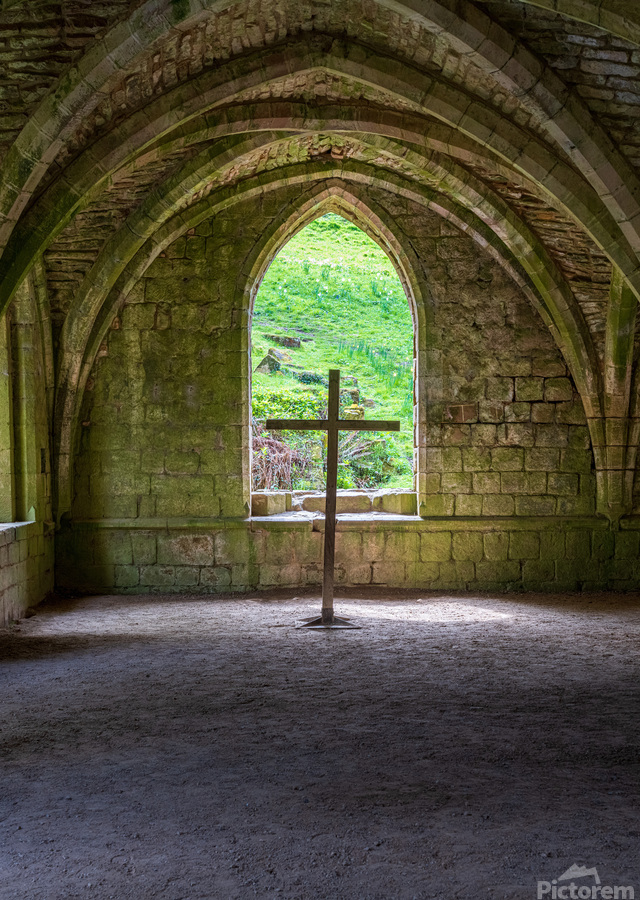 Cellarium at Fountains Abbey ruins in Yorkshire England by Steve Heap Wall Art