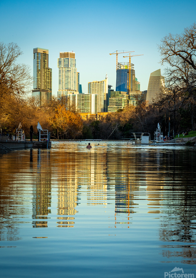 Cityscape of downtown Austin from Barton Springs Pool on New Yea by ...