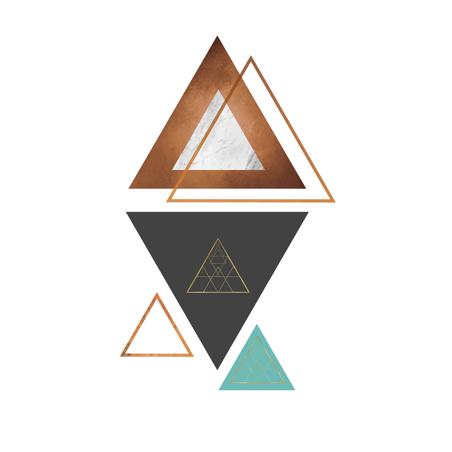 Modern Minimalist Geometry – Metallic Triangle Design with Sleek ...