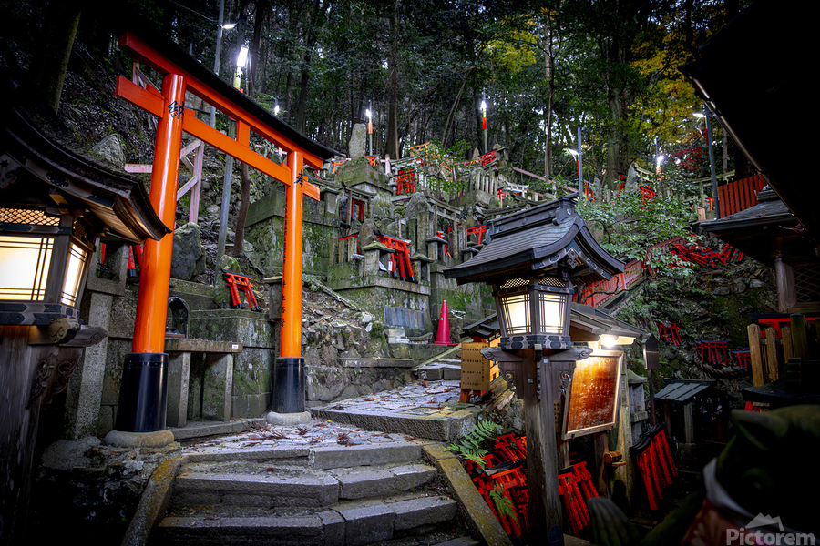 detail in the fushimi inari temple by Gualtiero Boffi Wall Art