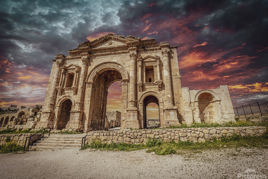 Roman ruins in Jerash by Gualtiero Boffi Wall Art