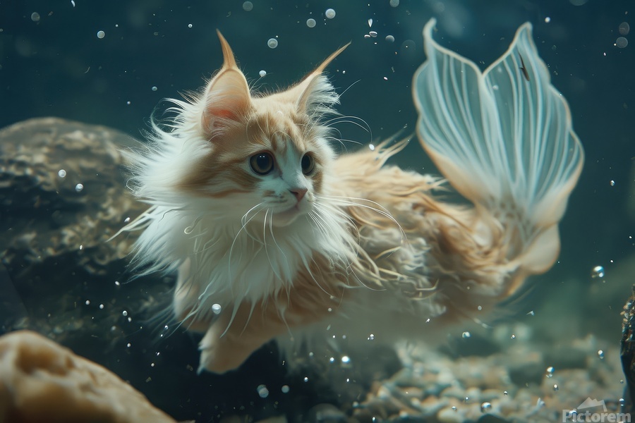 Mermaid Cat by Jensen Art Co Wall Art