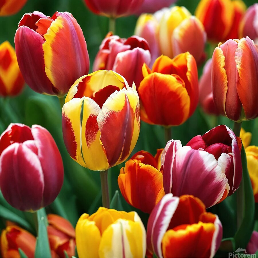 Showcase the stunning colors and shapes of tulips by larachdesign Wall Art