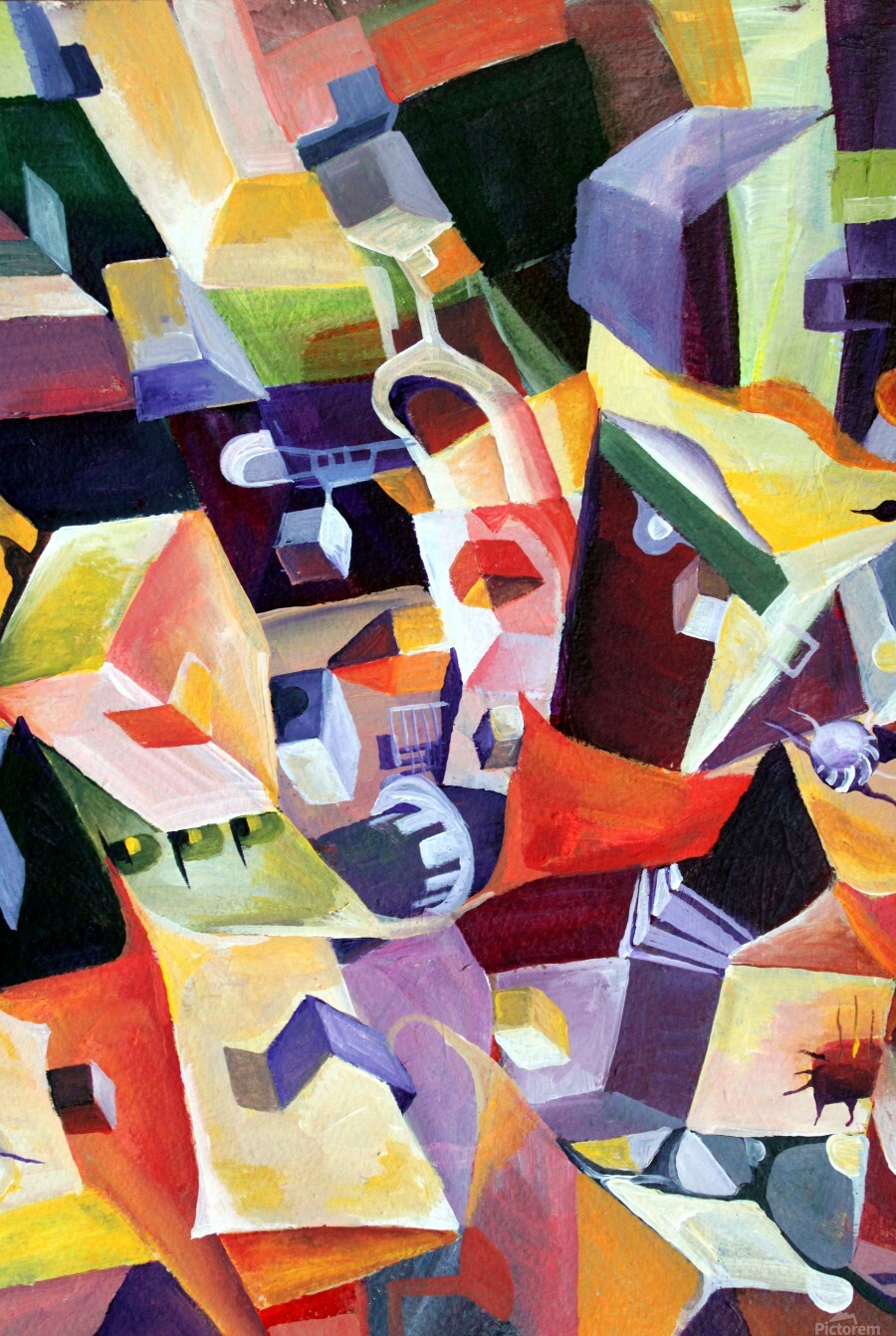 Dynamic Cubism Linear by Nisuris Art Wall Art