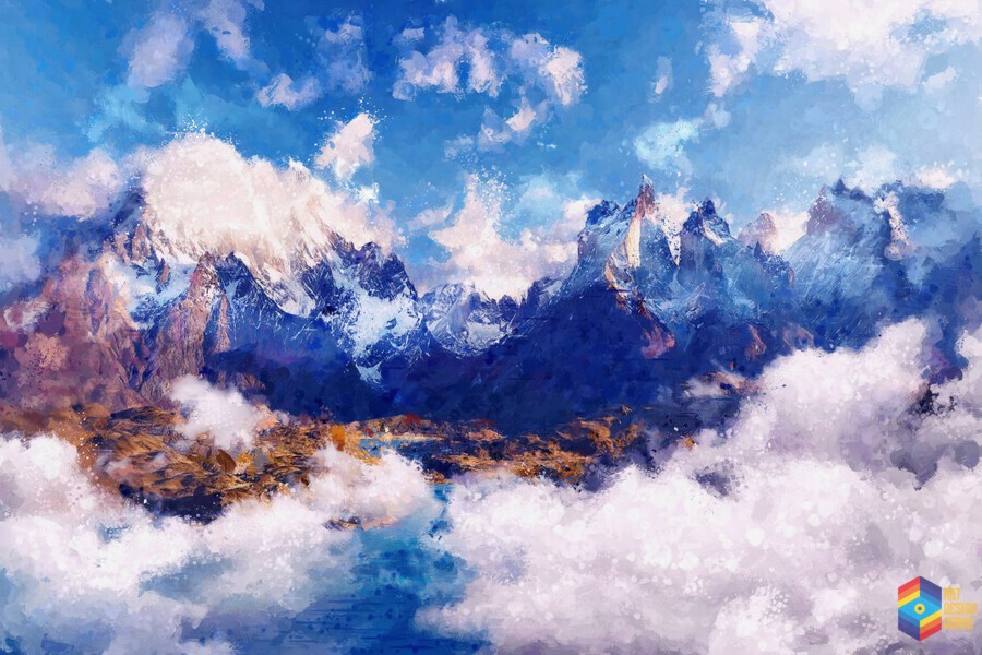 Heavens Mountains Artwork by ARTenyo art Wall Art